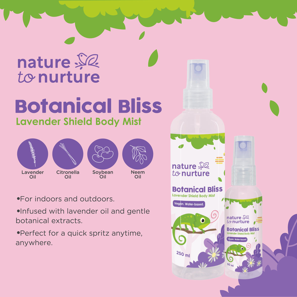 Nature to Nurture Botanical Bliss Lavender Shield Body Mist – Baby Hub ...