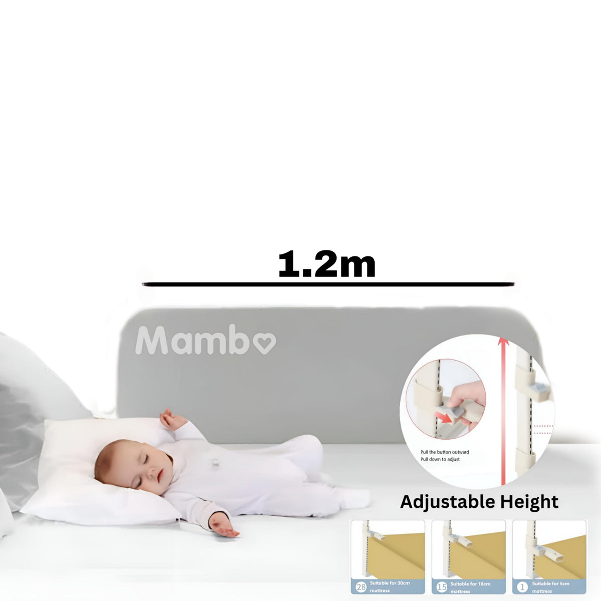 Mambo Foldable Baby Bed Guard Rail – Baby Hub Philippines